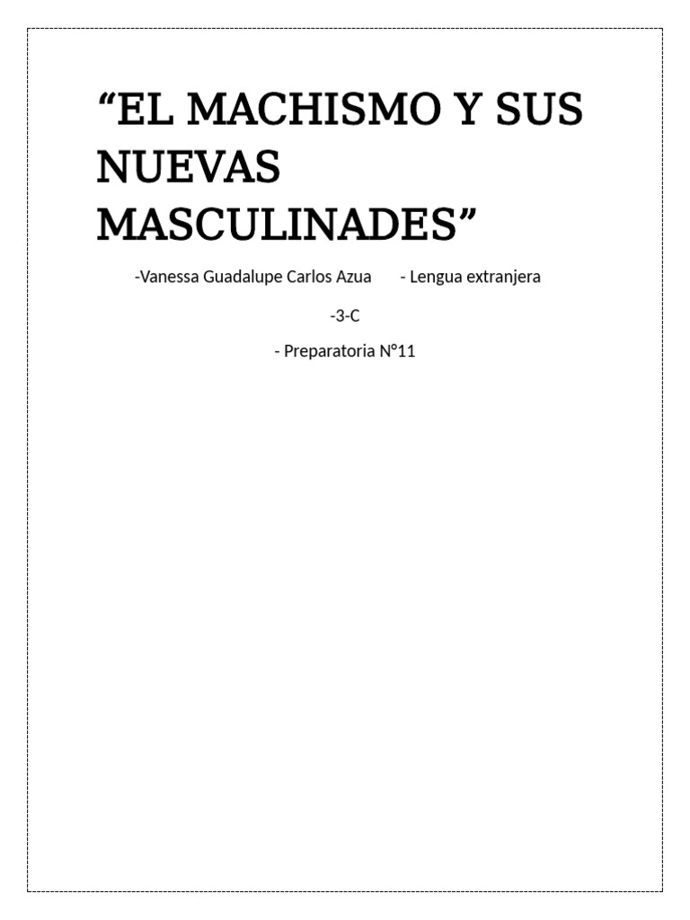 Machismo y Nuevas Masculinidades | PDF | Masculinidad | Machismo