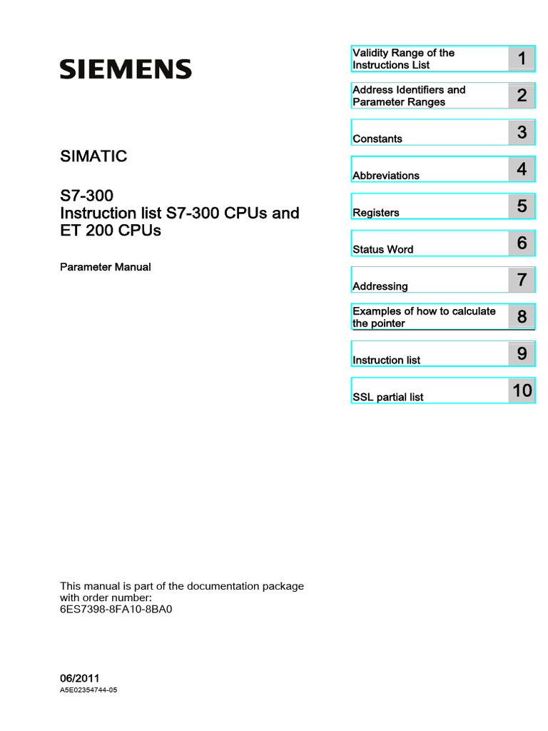 s7300 Parameter Manual en-US en-US | PDF | Central Processing Unit | Pointer (Computer Programming)