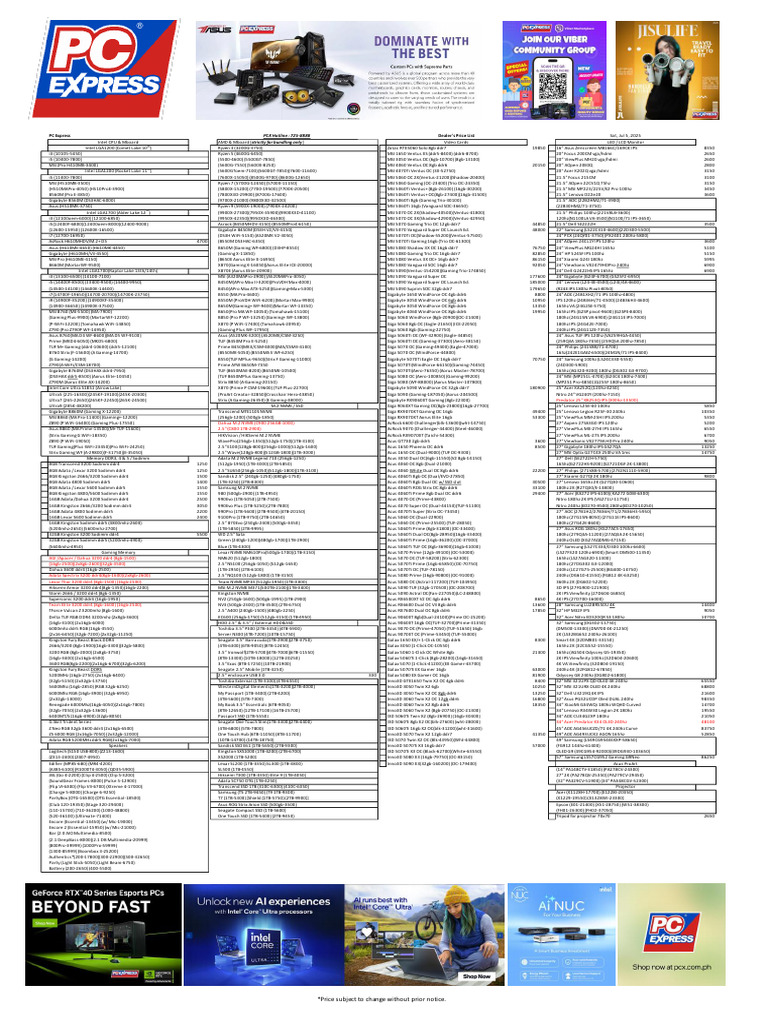 PC Express Dealers Pricelist | PDF | Computer Engineering | Computer ...