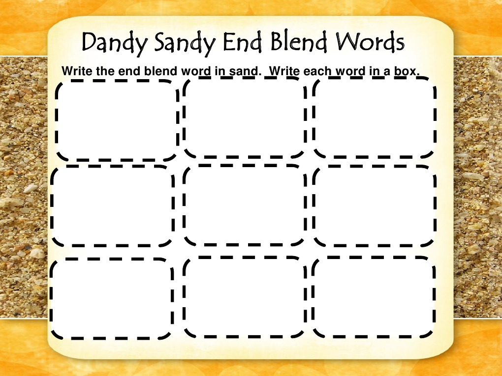 End Blend Words in Sand Boxes | PDF