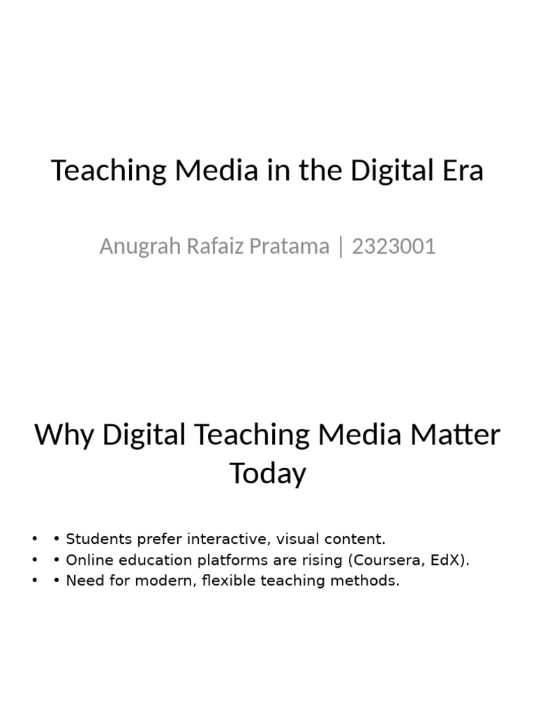 Teaching Media in Digital Era | PDF