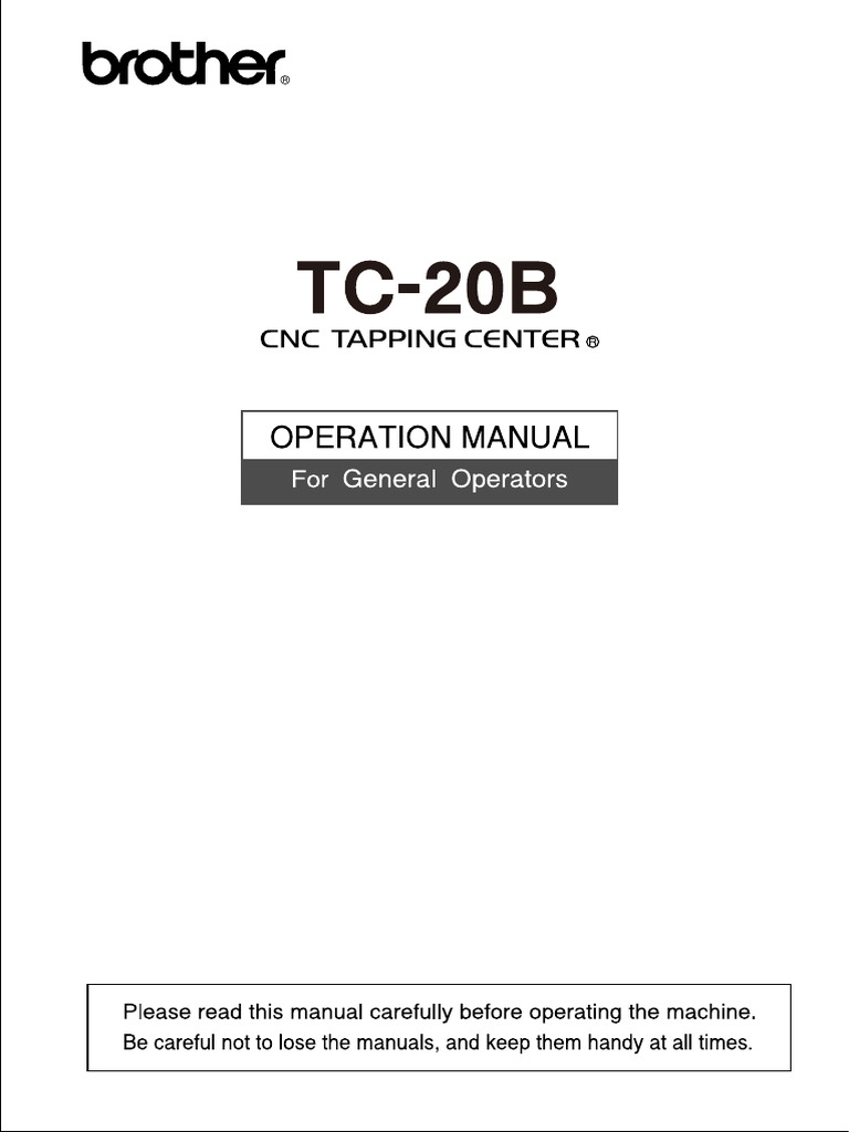 TC-20B - Operation Manual - For General Operators | PDF | Switch