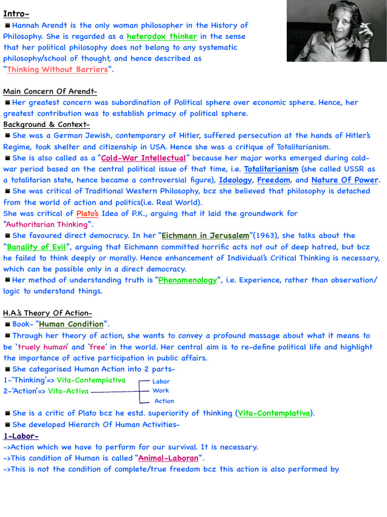 Hannah Arendt: Political Philosophy Insights | PDF | Hannah Arendt ...