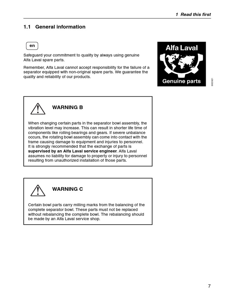 Alfa Laval MAB 103 | PDF
