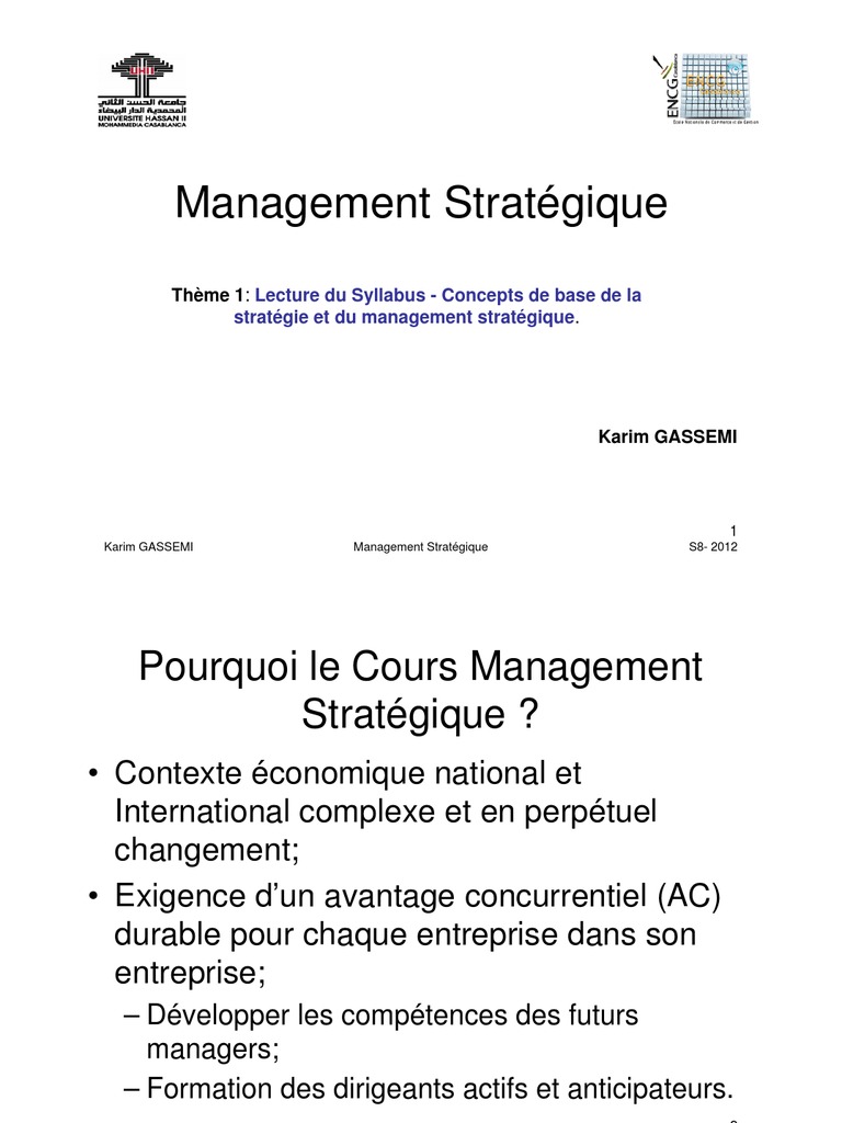 Concepts de Management Stratégique | PDF | Stratégie militaire ...