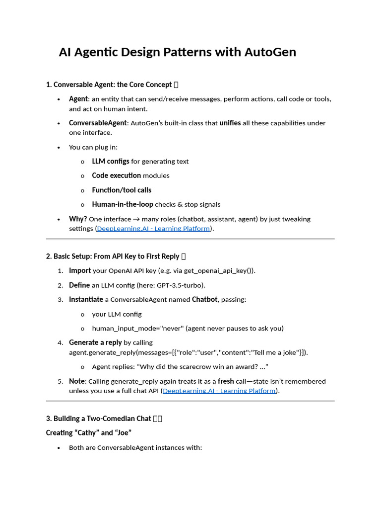 AI Agentic Design Patterns With AutoGen | PDF | Computer Programming | Software Engineering