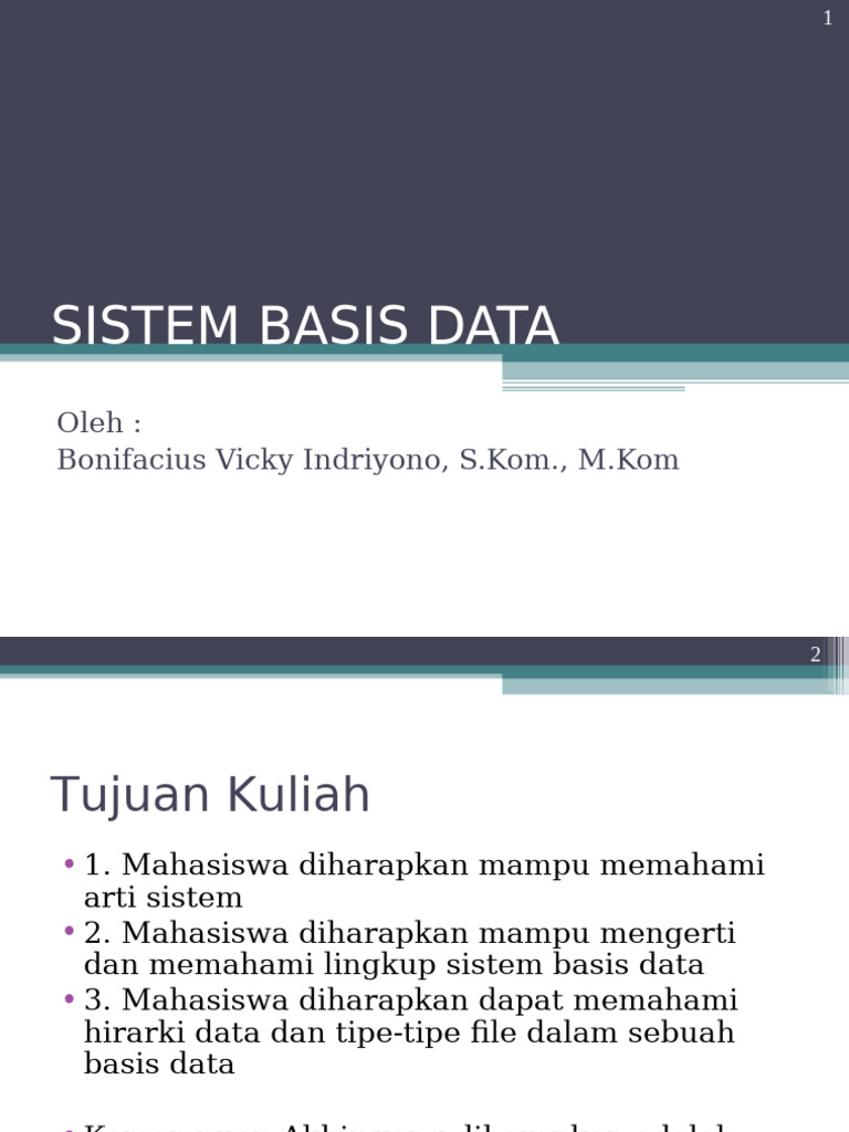 Pertemuan-1 (Pengenalan SBD) | PDF