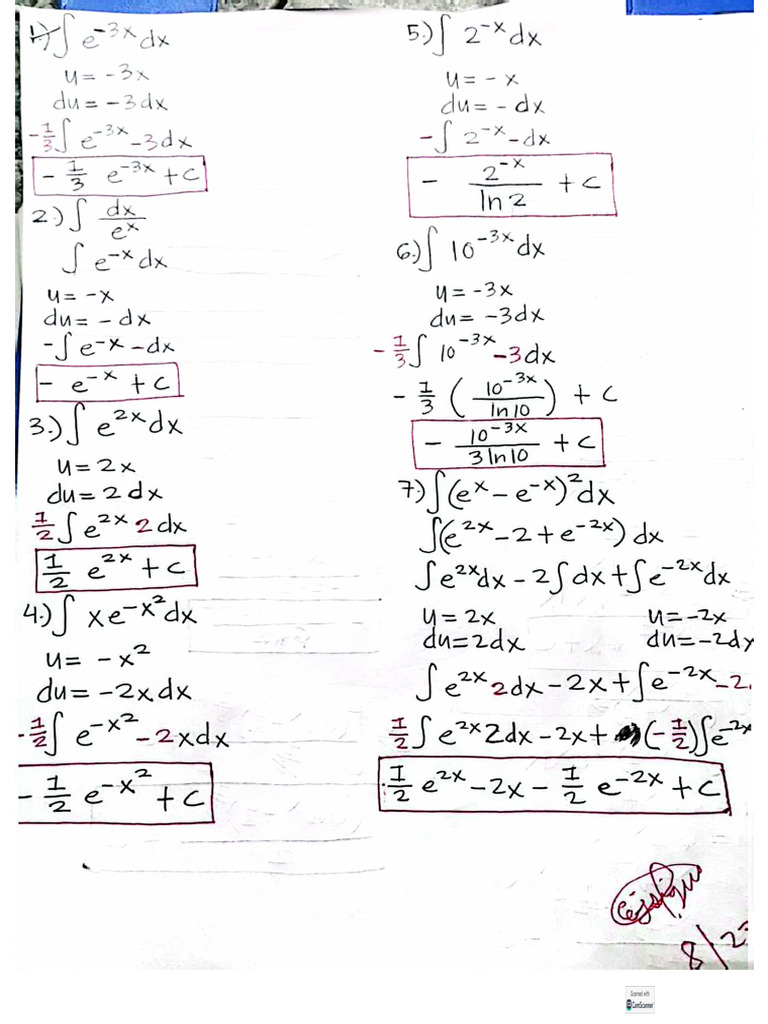 Calculus 2-Integration of Exponential Functions (Go. Monica) | PDF