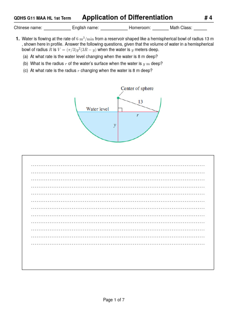 Differentiation Applications in Calculus | PDF | Angle | Elementary ...