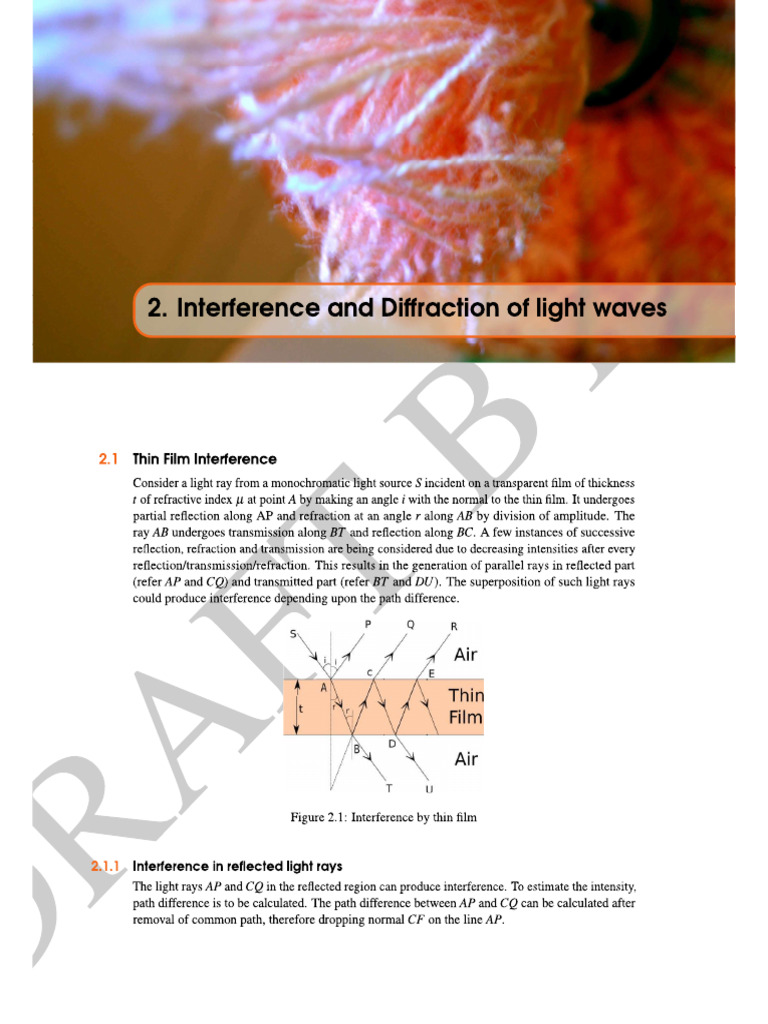 Interference Diffraction Pdf