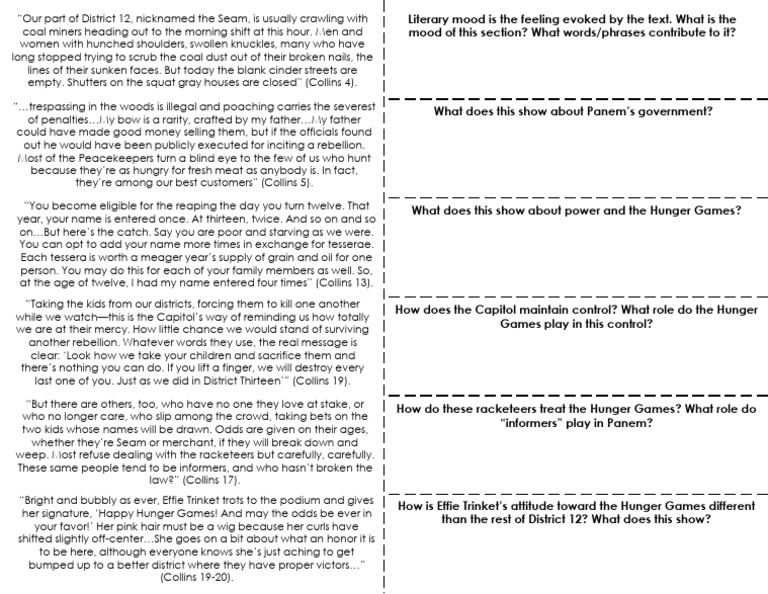 Cover Lesson Reading Comprehension | PDF | The Hunger Games