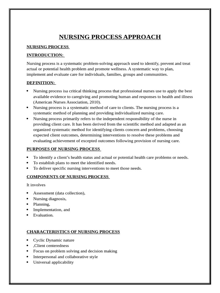 5.nursing Process Approach | PDF | Nursing | Medical Diagnosis