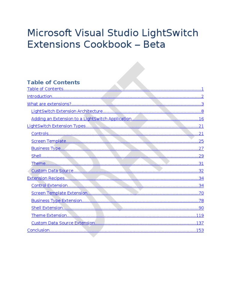 Microsoft Visual Studio Light Switch Extensions Cookbook | PDF | Microsoft Visual Studio ...