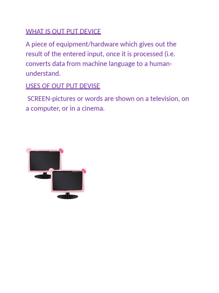 What Is Out Put Device Mali | PDF