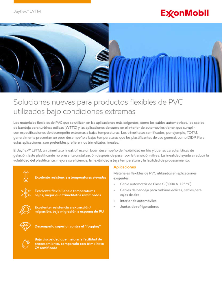 Jayflex L9: Plastificante de PVC Avanzado | PDF | Exxon Mobil