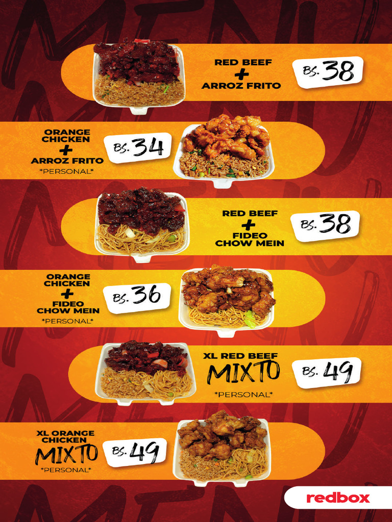 Menu Redbox | PDF
