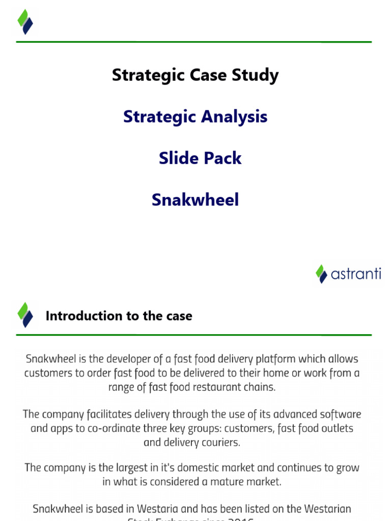 Strategic Case Study: Strategic Analysis Slide Pack Snakwheel | PDF