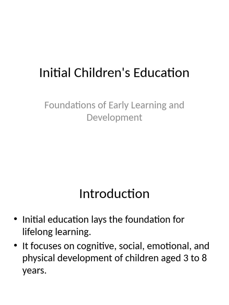Initial Children Education | PDF