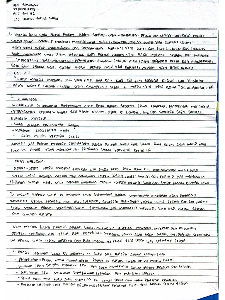 Uas Industri Bisnis Halal - Deni Ramadhani | PDF