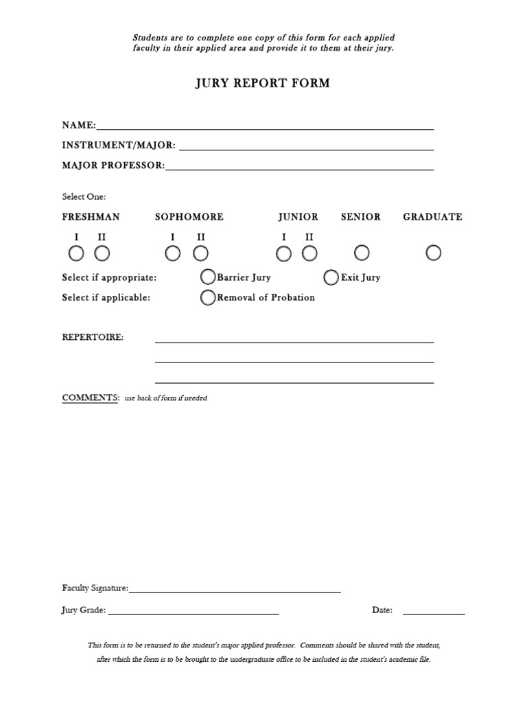 Jury Report Form Instructions | PDF