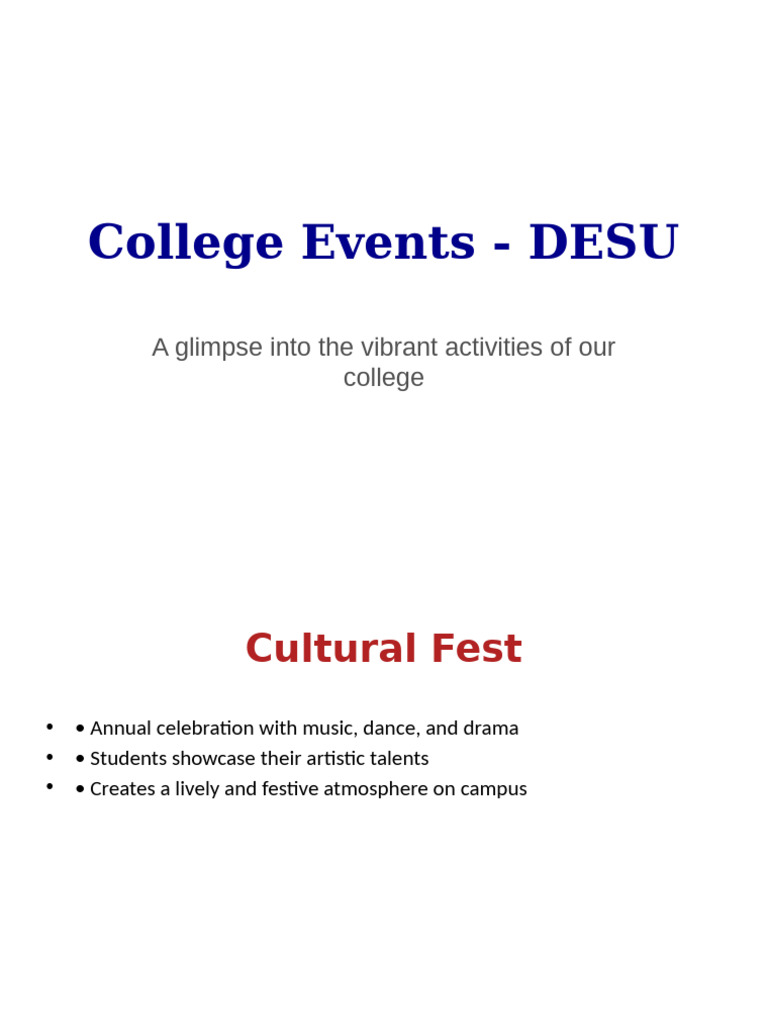 College Events DESU | PDF