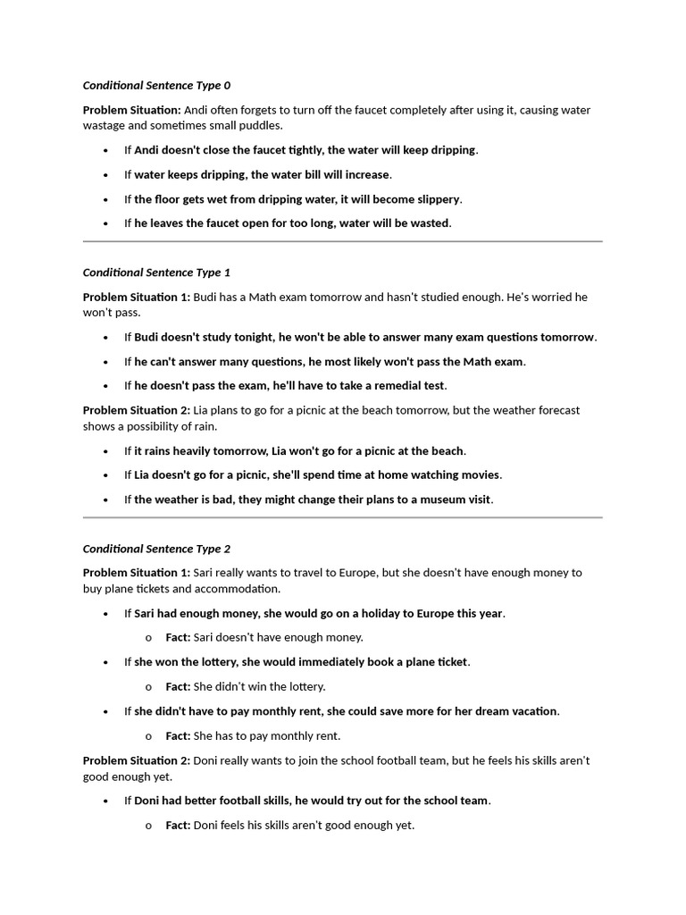Conditional Sentence Type 0 | PDF
