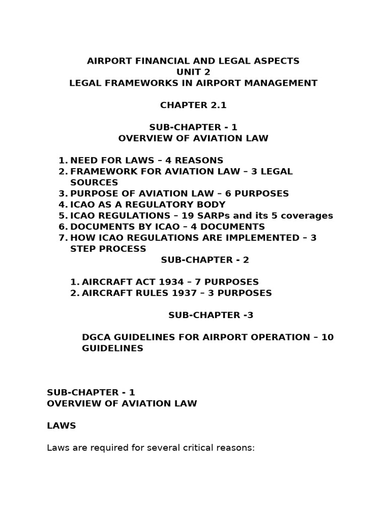 Overview of Aviation Law | PDF | Aviation | Airport