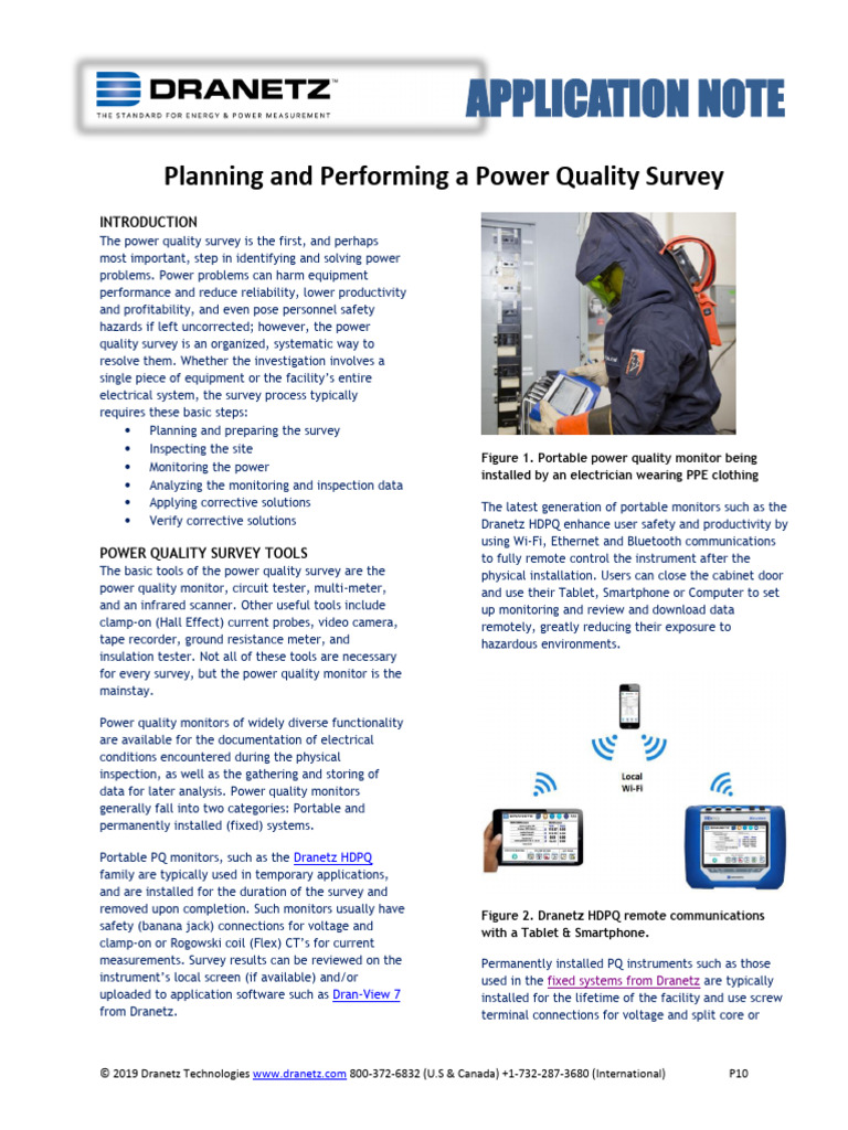 Planning and Performing A Power Quality Survey P10 Rev A | PDF ...