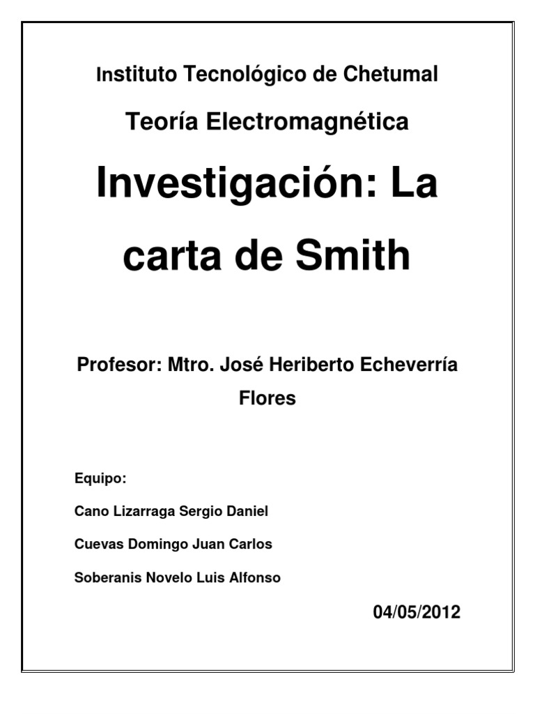 La Carta de Smith | PDF | Electromagnetismo | Física