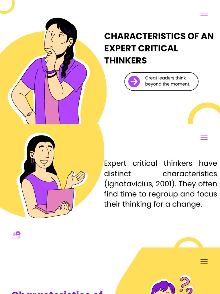 Characteristics of An Expert Critical Thinker | PDF