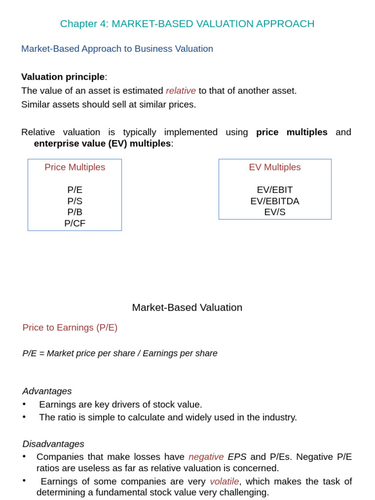 Market-Based Business Valuation Guide | PDF | Valuation (Finance ...
