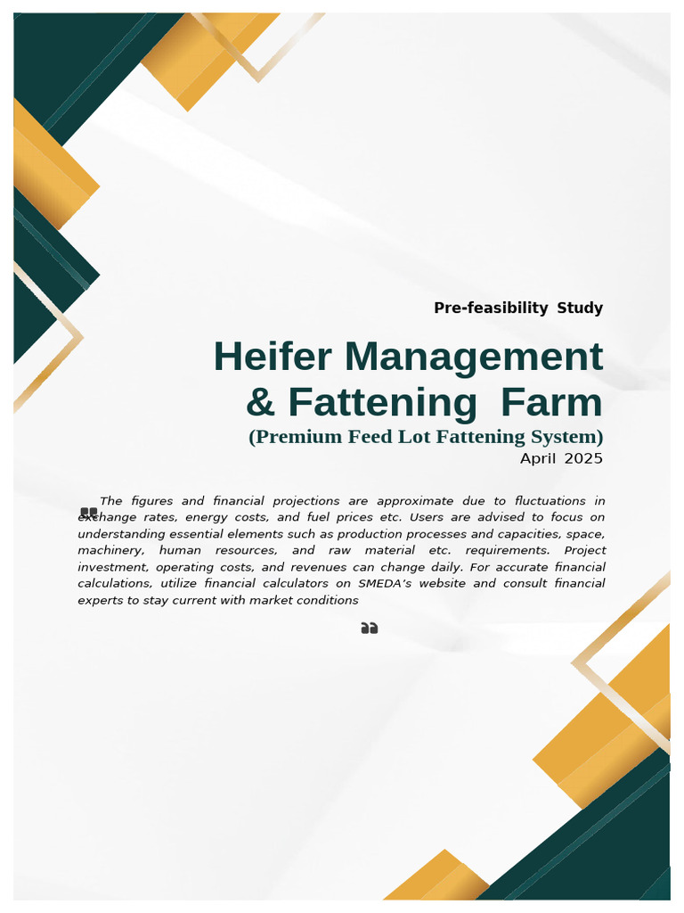 Heifer Management Farm Premium Feedlot Fattening System Rs. 36.7 ...