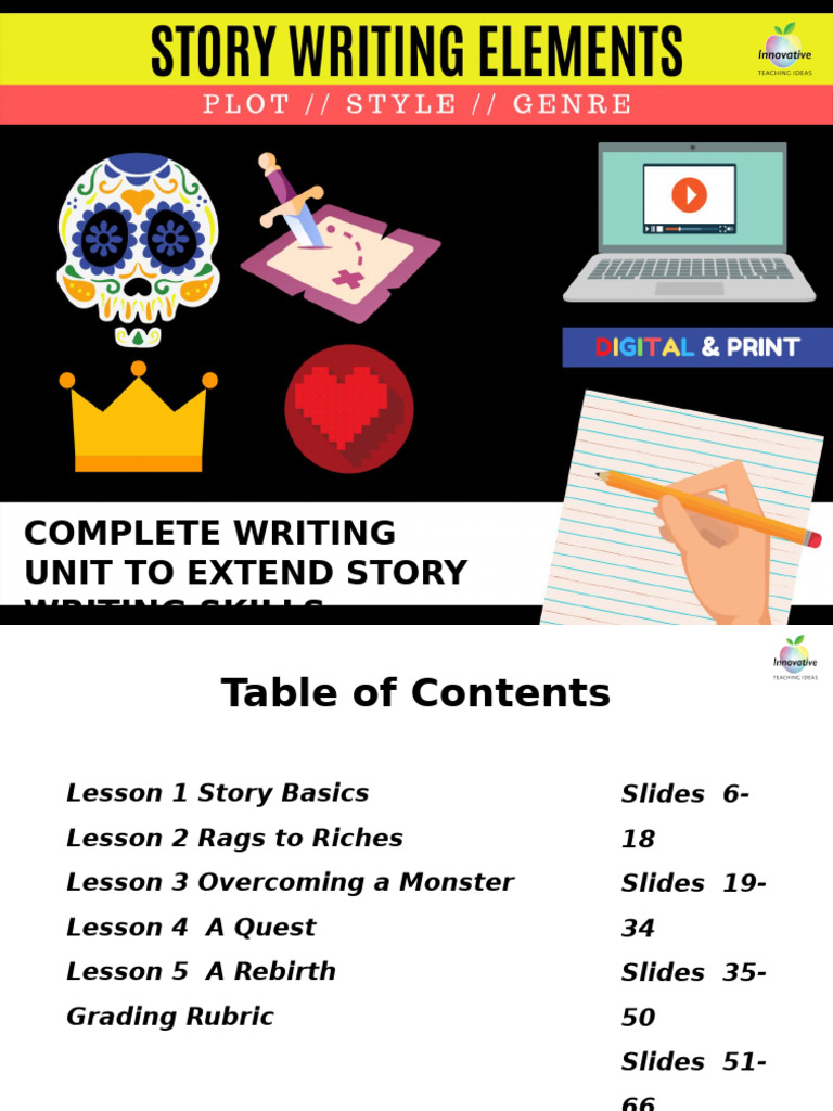 Story Writing Unit: Skills & Tips | PDF | Plot (Narrative) | Quest