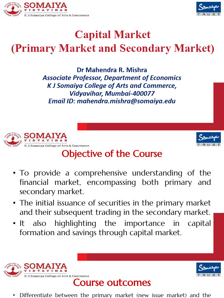 Capital Market - Primary Market and Secondary Market | PDF | Securities ...