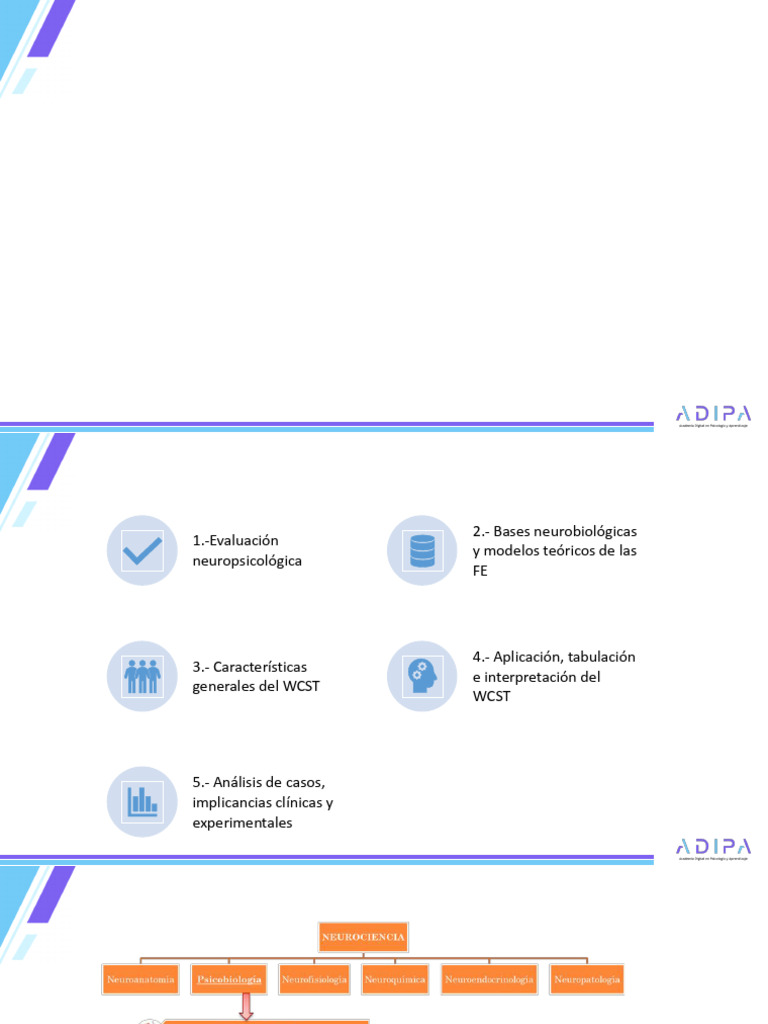 Clase 1 - Evaluación de Las Funciones Ejecutivas Modelos y Pruebas Cognitivas (WCST, STROOP ...