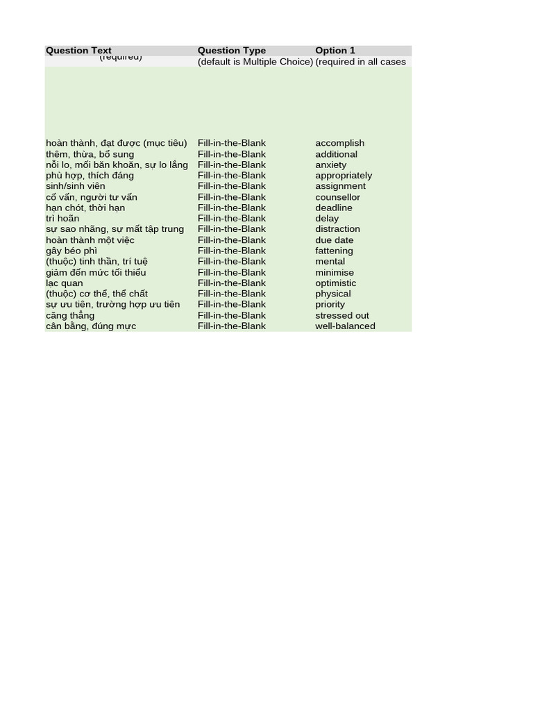 QuizizzSampleSpreadsheetUpdated v2 | PDF