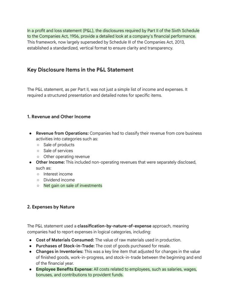 I Want To Detail The Disclosure For Profit and Lo... | PDF | Income ...