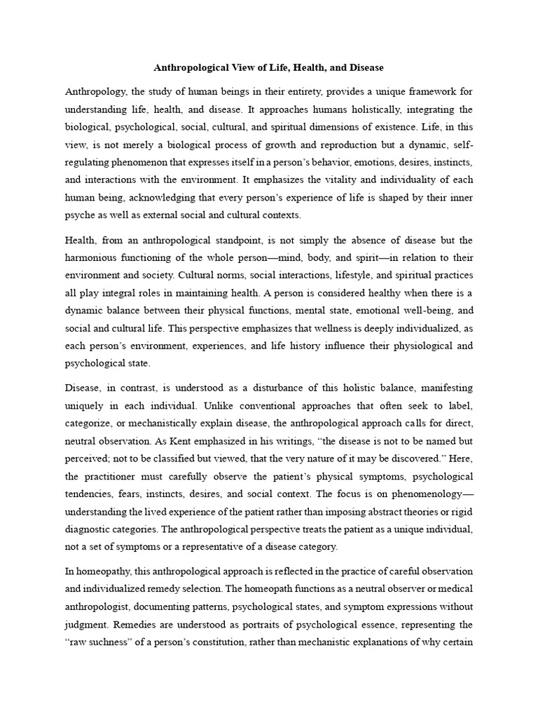 Anthropological View of Life | PDF | Well Being | Psychology