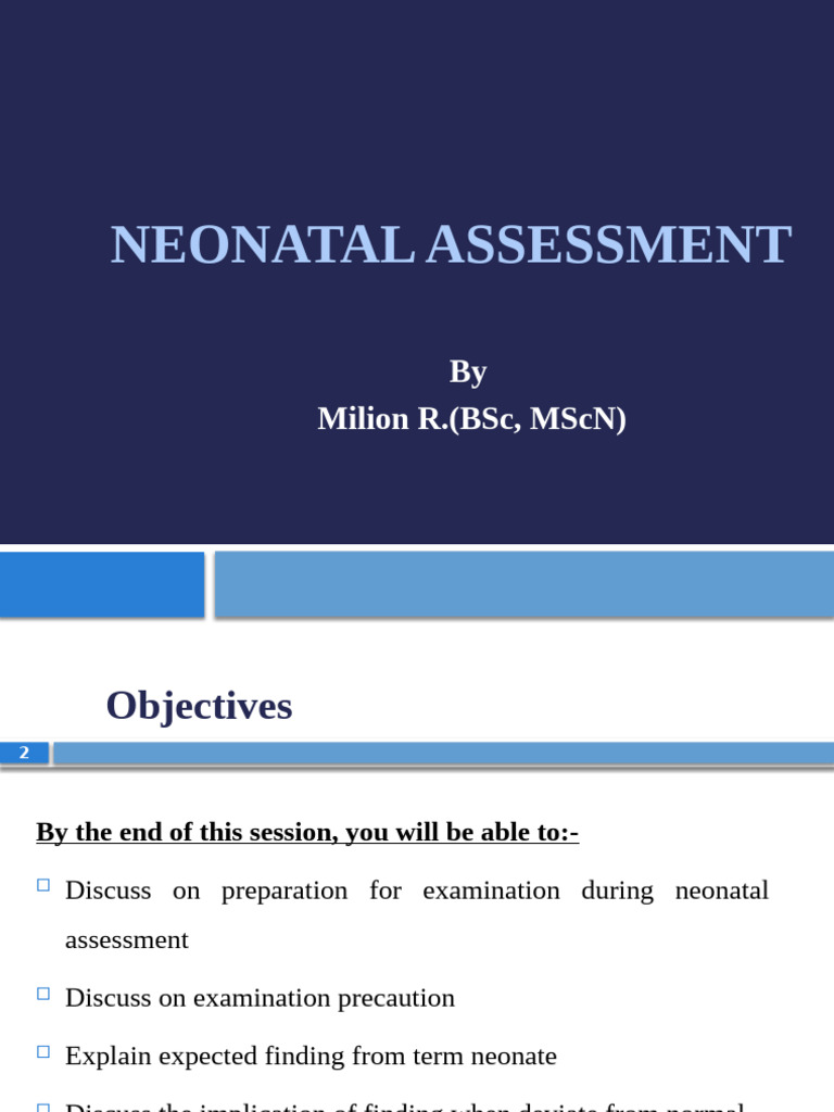 2 Neonatal Assessment | PDF | Infants | Medical Specialties