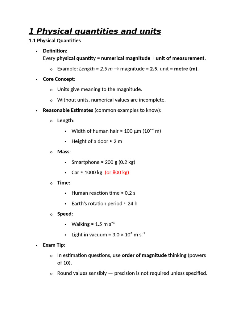 Understanding Physical Quantities and Units | PDF | Buoyancy ...