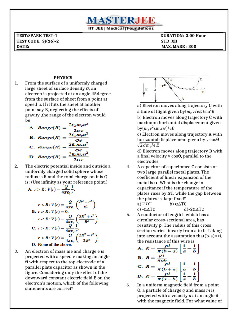 Spark SJ (26) - 2 QP | PDF | Magnetic Field | Electron