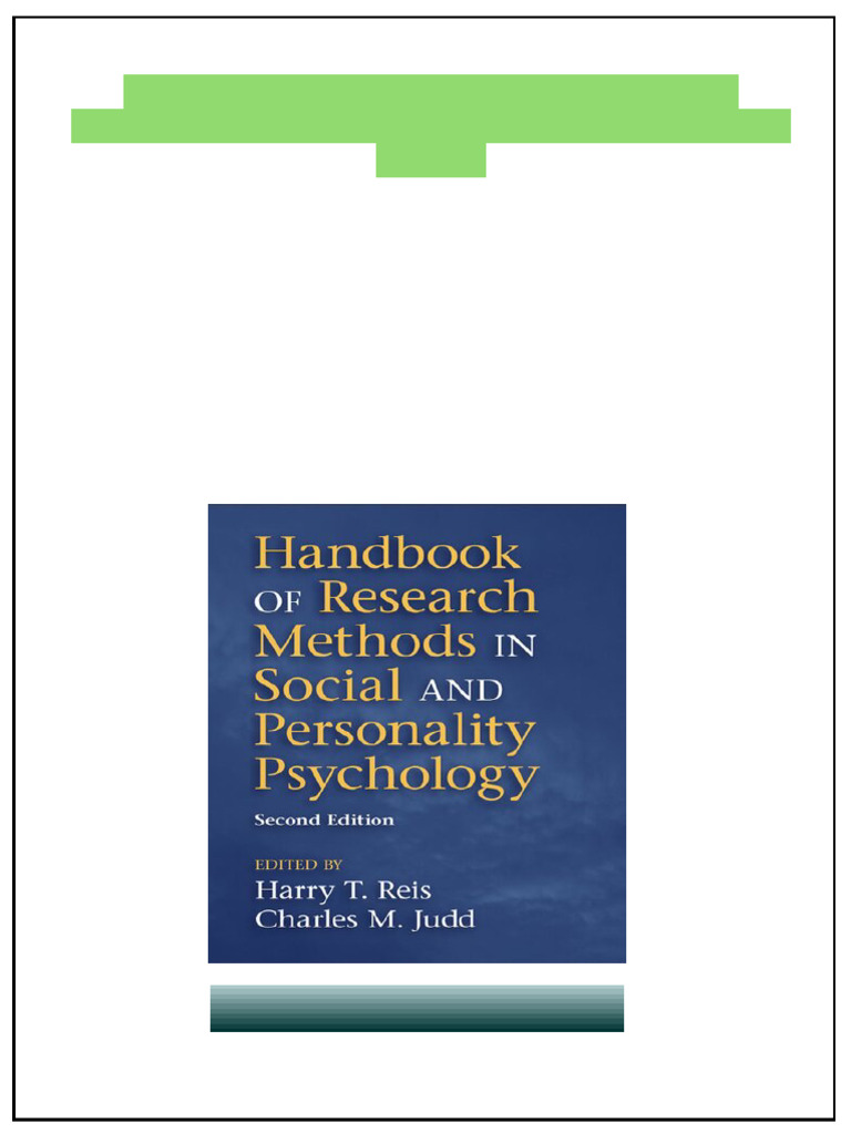 Handbook of Research Methods in Social and Personality Psychology 2nd ...