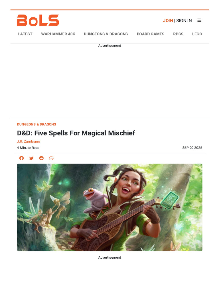 D&D: 5 Spells for Mischief | PDF | Dungeons & Dragons