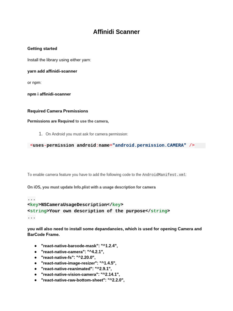 Affinidi Scanner Setup Guide | PDF | Software | System Software