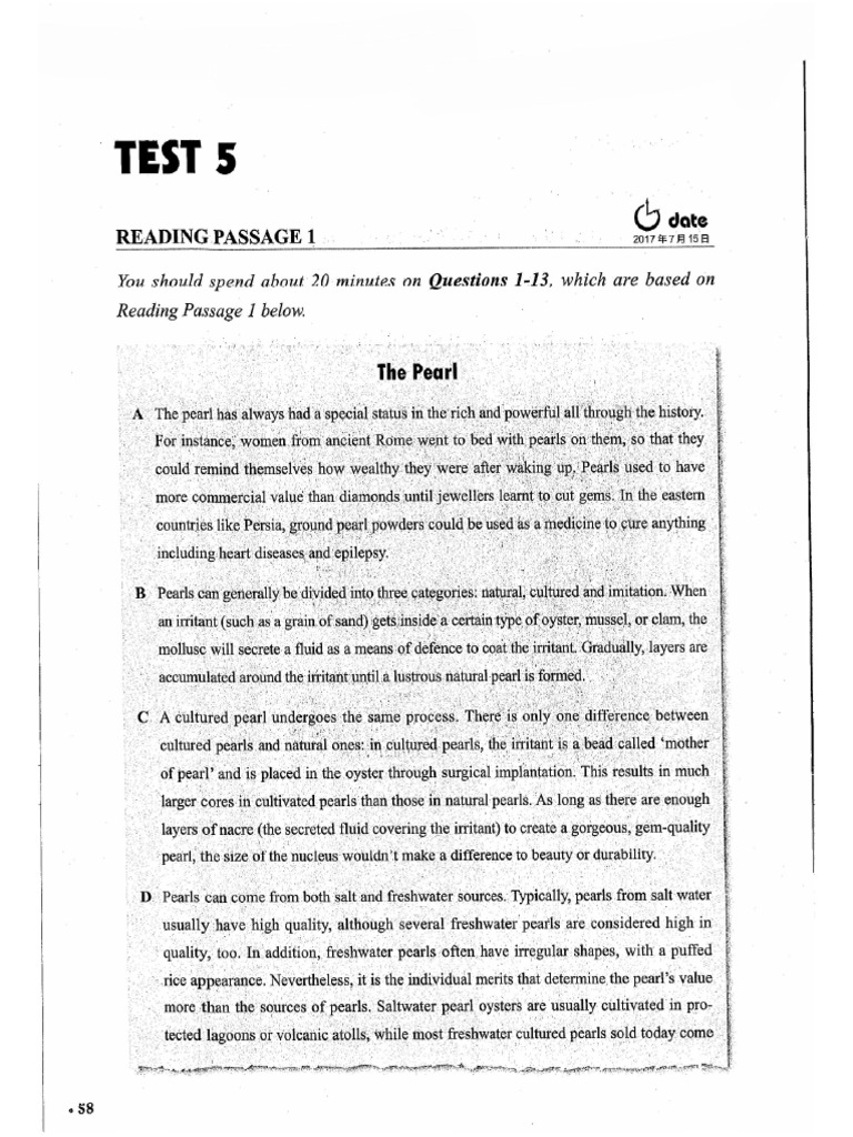 Test 5-Reading Vol 6 | PDF