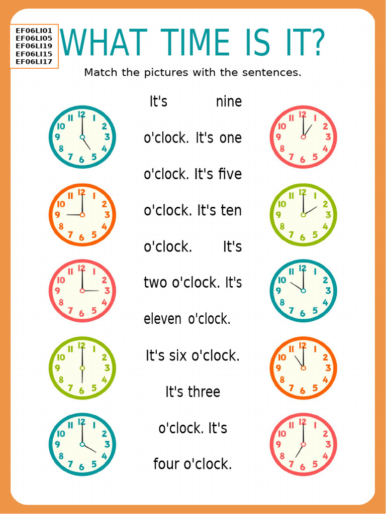 Telling The Time Daily Routine | PDF