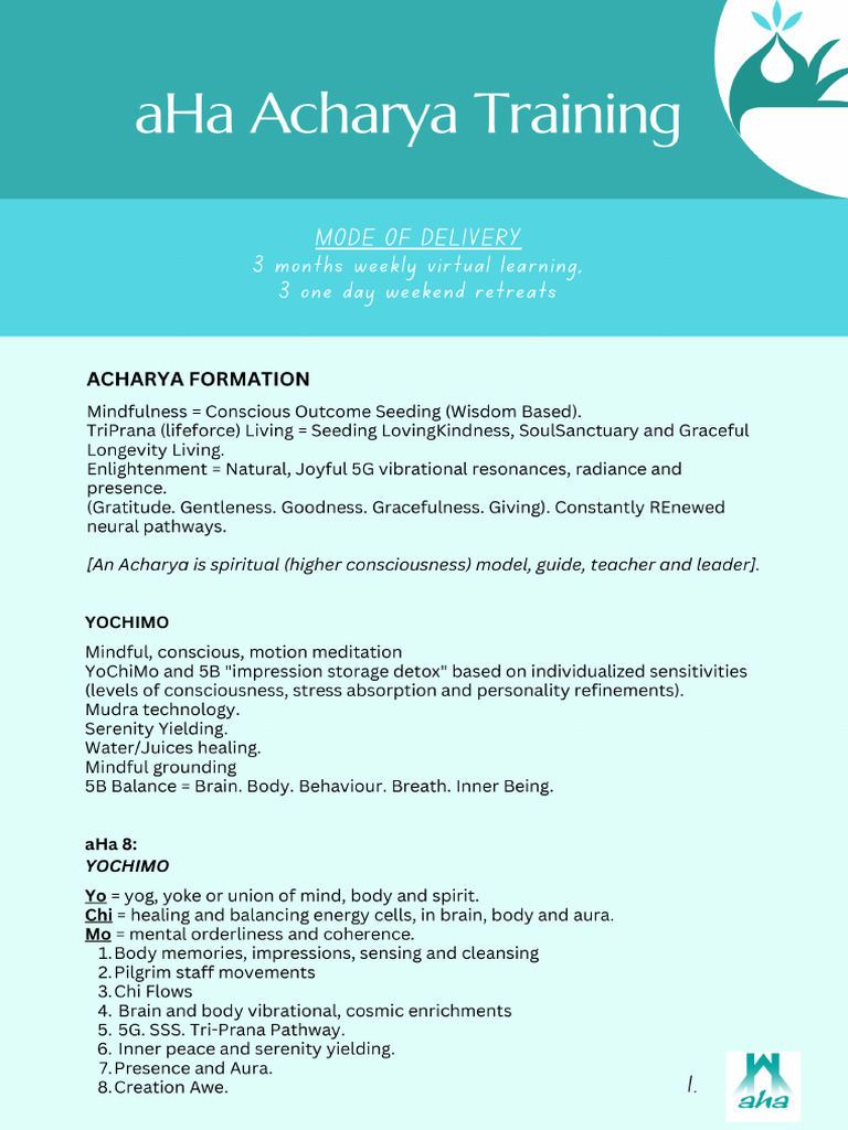 AHa Acharya Training 2025 | PDF