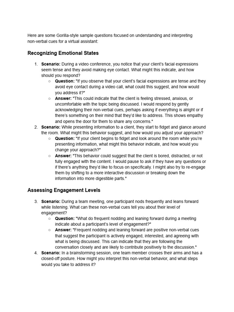 Understanding Non-Verbal Cues | PDF | Nonverbal Communication | Body ...