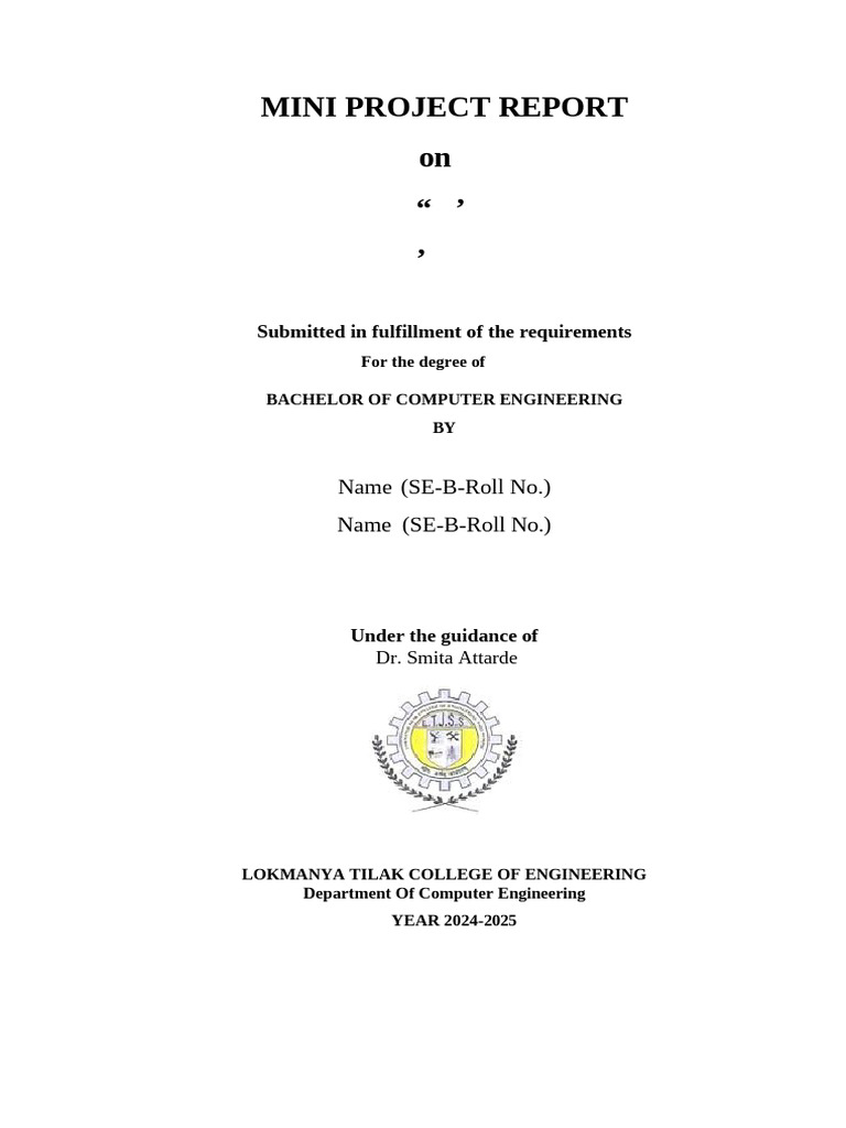 OOPM Mini Project Format 2024-25 | PDF