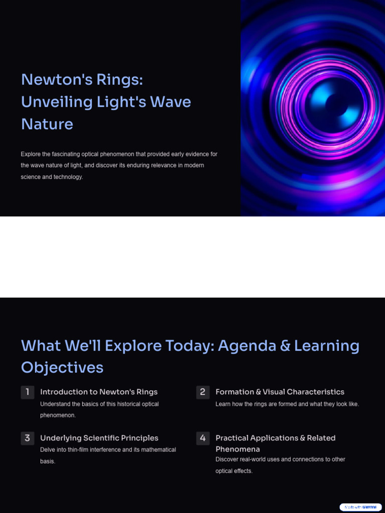 Newtons Rings Unveiling Lights Wave Nature | PDF | Optics | Light